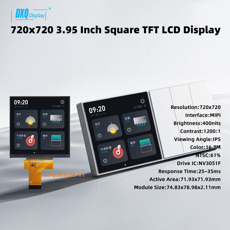 720x720 3.95 Inch Square TFT LCD Display for Smart Home – DXQ LCD Display